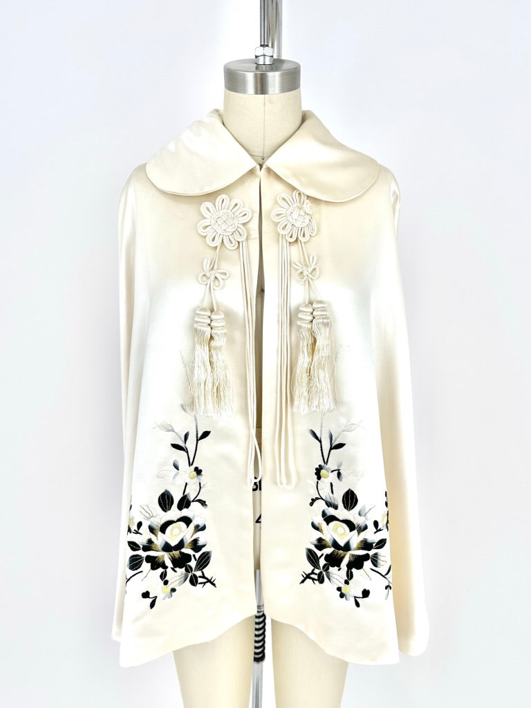 20s Silk Embroidered Cape | Mercy Vintage
