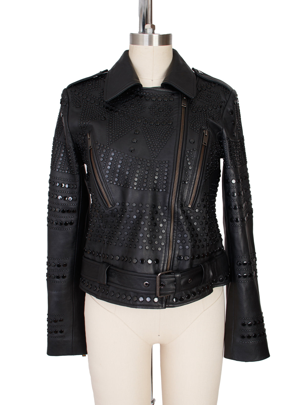 Nour Hammour Leather Studded Biker Jacket | Mercy Vintage