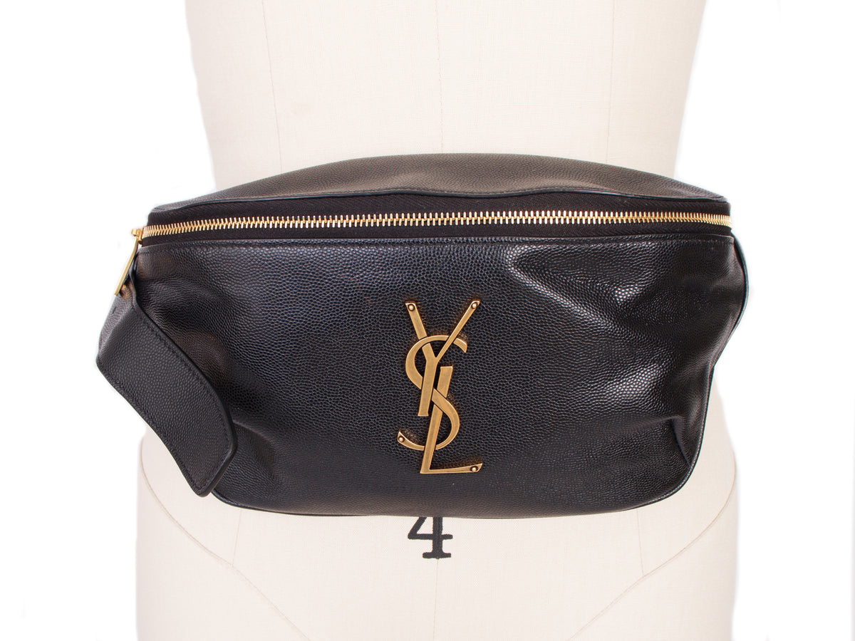 Yves Saint Laurent Grain de Poudre Monogram Belt Bag | Mercy Vintage