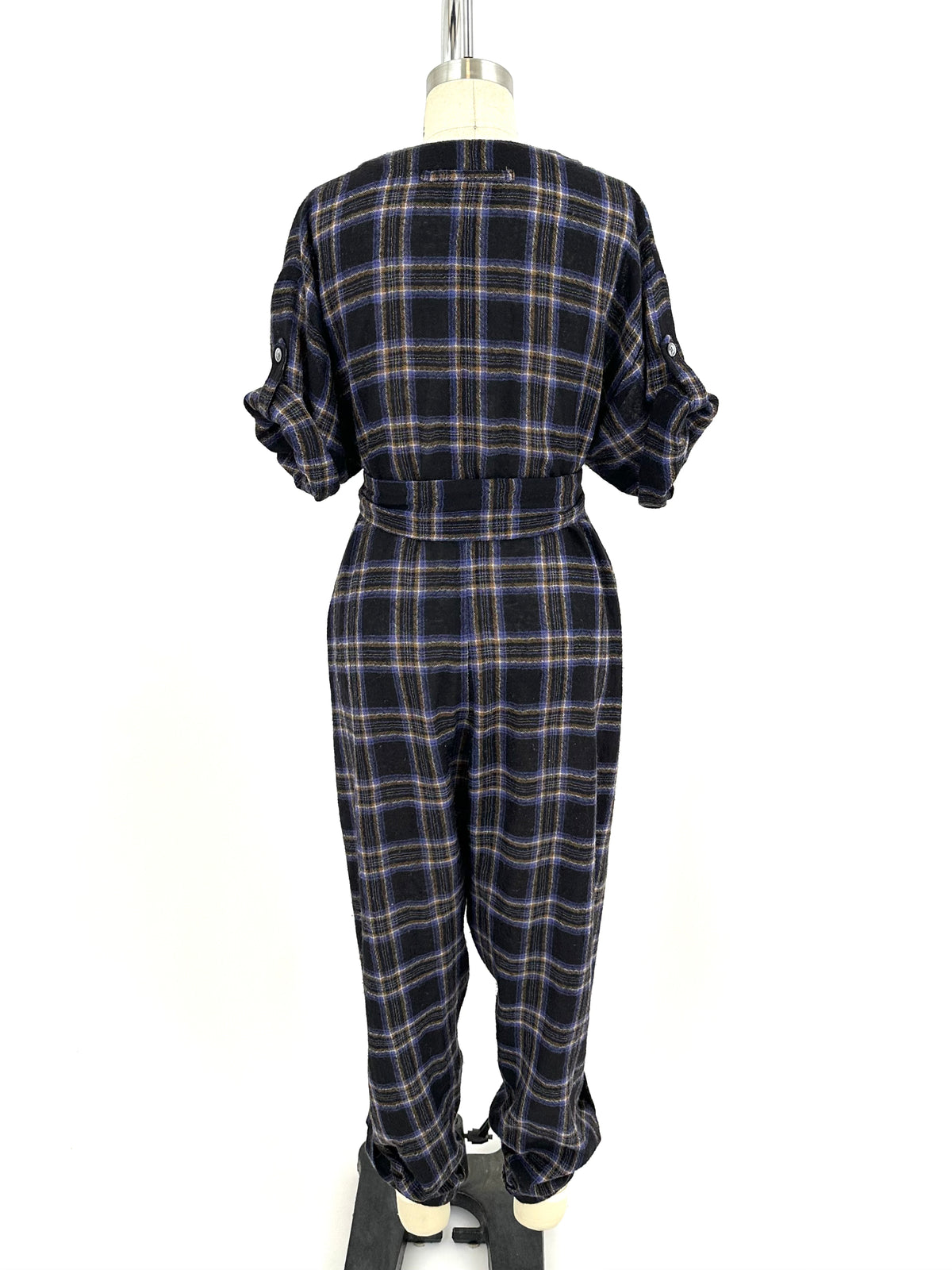 No. 6 Plaid Wool Gauze Jumpsuit | Mercy Vintage