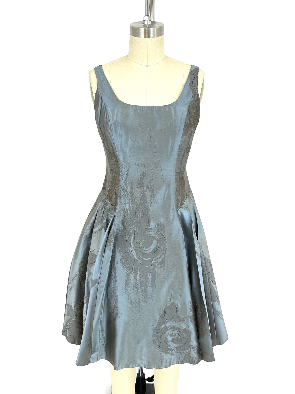 Carmen Marc Valco Satin Jacquard Dress | Mercy Vintage